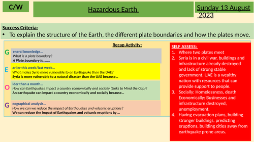 Edexcel B Hazardous Earth Full Scheme | Teaching Resources Edexcel B Hazardous Earth Full Scheme | Teaching Resources