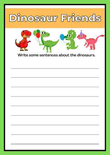 Dinosaur Friends Worksheet | Teaching Resources