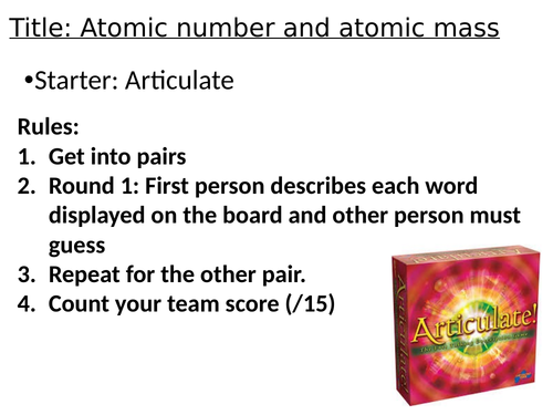 Atomic Number & Atomic Mass - Complete lesson (KS3/KS4) | Teaching ...