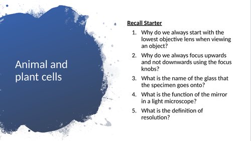 AQA Animal and plant cells and microscope Required practicals ...