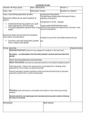 Log Graphs (Calculating population increase from graphs) - Biology A2 ... Log Graphs (Calculating population increase from graphs) - Biology A2 ...