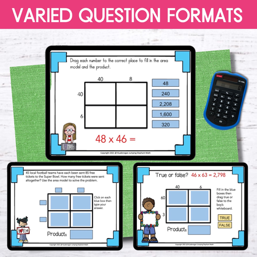 2 Digit by 2 Digit Multiplication Grid Method / Area Model Google ...