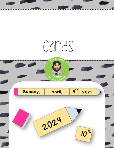 Editable Pencil Flip Calendar Cards Chart Display | back to school ...