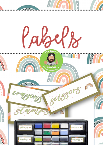 Editable Boho Rainbow Classroom Labels | back to school | Teaching ...