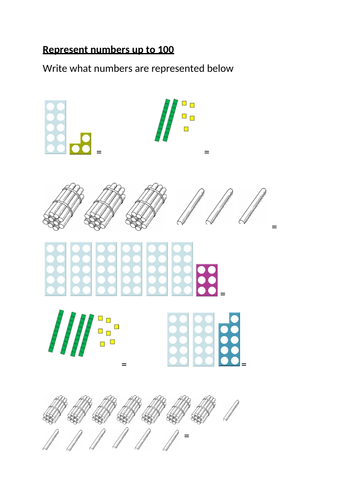 Represent numbers up to 100 | Teaching Resources