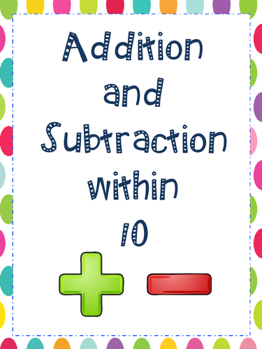 Addition and Subtraction within 10 teaching slides with practice ...