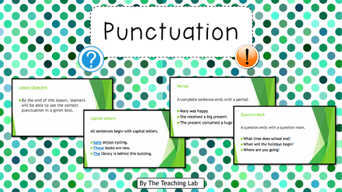 Punctuation teaching slides and practice questions | Teaching Resources