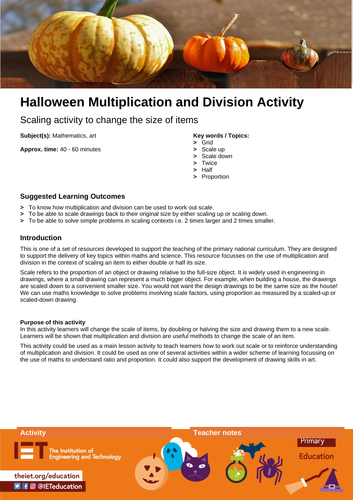 Halloween multiplication and division activity | Teaching Resources