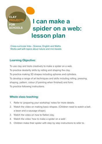 How to make a clay spider on a web | Teaching Resources