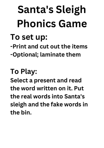 Phonics Christmas Themed Game | Teaching Resources