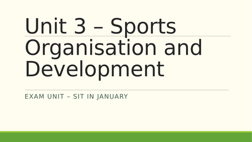 CTEC Sport: Unit 3 Sports Organisations and Development | Teaching ...