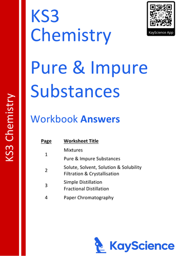 KS3 Pure & Impure Substances Booklet | Chemistry | Teaching Resources