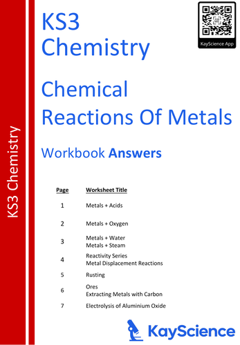 KS3 Chemical Reactions Of Metals Booklet | Chemistry | Teaching Resources