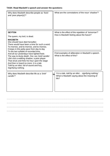 Macbeth KS3 full SOW | Teaching Resources