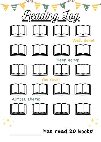 Reading Log - 20 Books | Teaching Resources