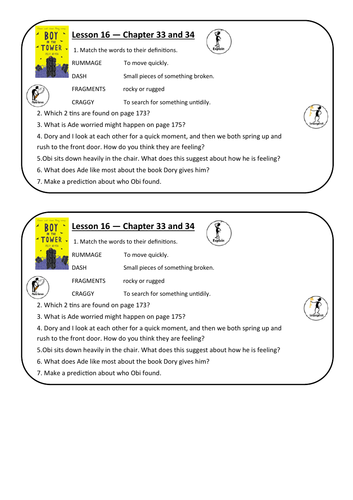 Boy in the Tower Whole Class guided Reading Comprehension resources ...