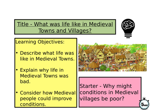 Medieval Towns and Villages - KS3 History Medieval | Teaching Resources