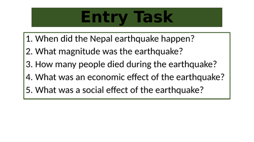 Nepal Earthquake 2015 case study | Teaching Resources
