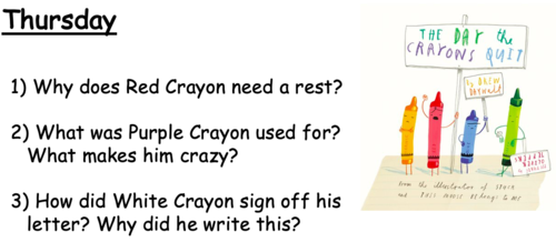 The Day the Crayons Quit Comprehension- Inference | Teaching Resources