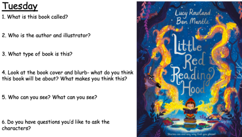Little Red Reading Hood by Lucy Rowland Comprehension- Prediction ...