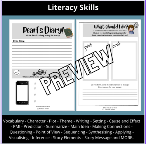 RUNT by Craig Silvey NOVEL STUDY and Reading Comprehension | Teaching ...