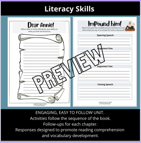 RUNT by Craig Silvey NOVEL STUDY and Reading Comprehension | Teaching ...