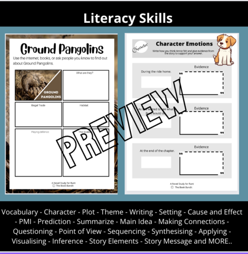 RUNT by Craig Silvey NOVEL STUDY and Reading Comprehension | Teaching ...