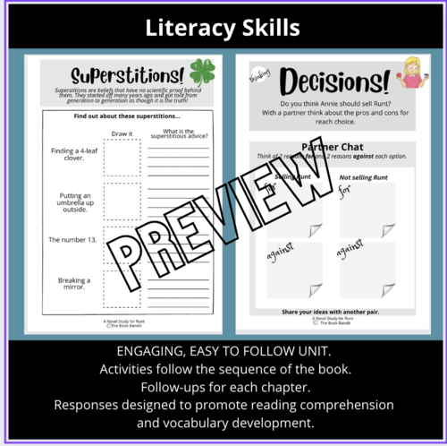 RUNT by Craig Silvey NOVEL STUDY and Reading Comprehension | Teaching ...