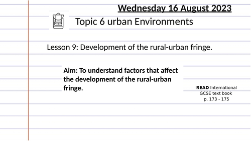 IGCSE Geography Edexcel Urban Environments Lesson 9: Development of the ...