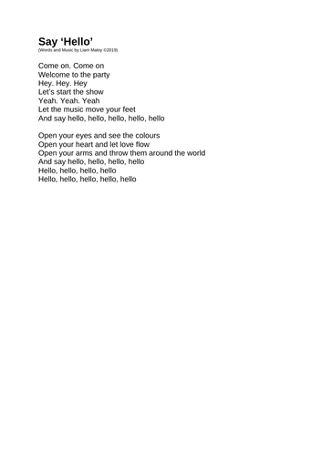 'Say "Hello"' - A 90 second blast of pure melodic energy. Great lesson ...