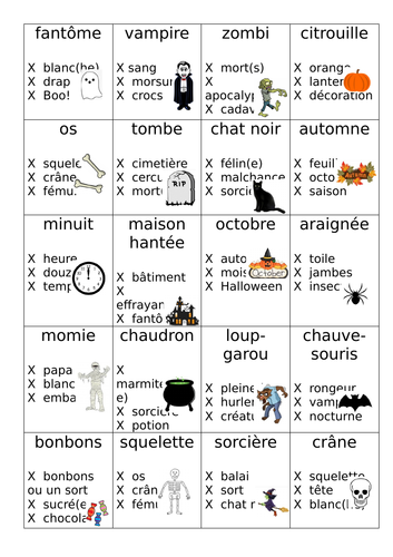 Halloween Taboo French | Teaching Resources