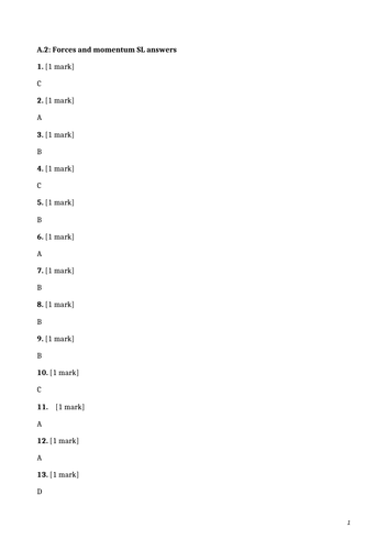 IB DP Physics: Question book A.2 Forces and momentum SL (first exams ...