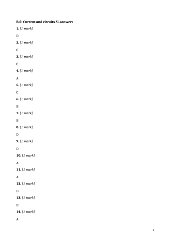 IB DP Physics: Question book B.5 Current and circuits SL (first exams ...