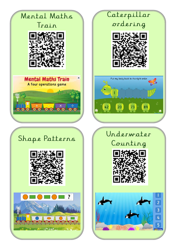 Top Marks Maths QR codes suitable for a KS1 class | Teaching Resources
