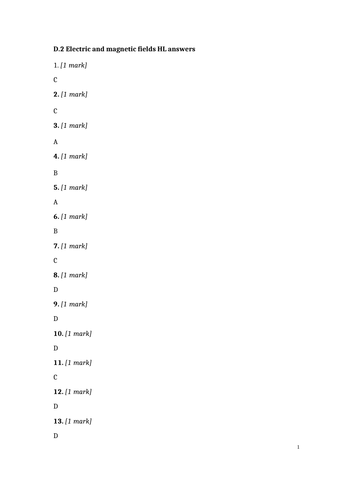 IB DP Physics: Question book D.2 Electric and magnetic fields HL (first ...