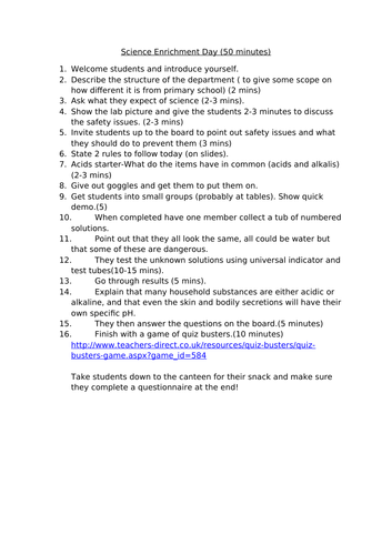 Science Enrichment Day for primary students | Teaching Resources