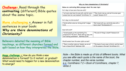 AQA Christianity: Denominations / Nature of God | Teaching Resources