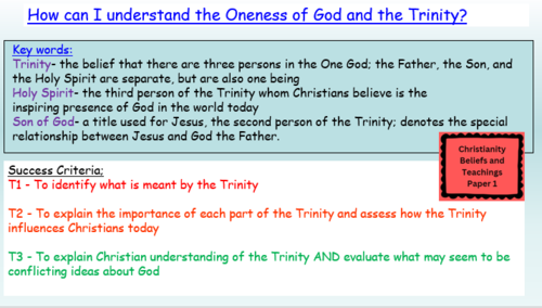AQA Christianity: Oneness of God and the Trinity | Teaching Resources