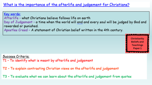 AQA Christianity: Afterlife and judgement | Teaching Resources