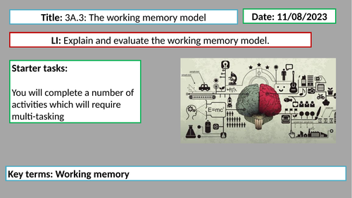 IB Psychology: Working memory model | Teaching Resources
