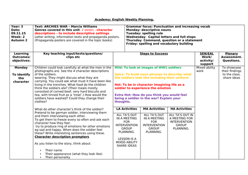 Back to School Year 3 Maths English Plans 19 English weeks 18 English ...
