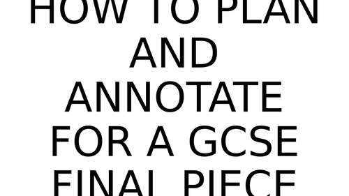 GCSE ART Final Piece Planning | Teaching Resources