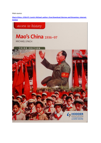 KS3: Mao's China Lessons | Teaching Resources