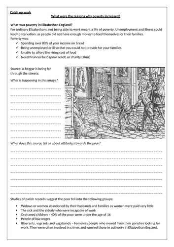 GCSE Edexcel Early Elizabethan England Catch Up Resources | Teaching ...