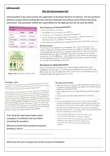 GCSE Edexcel USA: Conflict at Home and Abroad Catch Up Resources ...