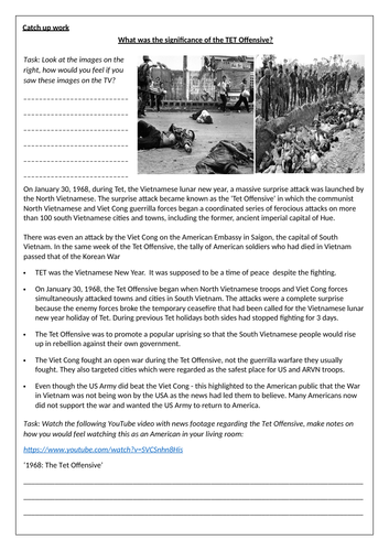 GCSE Edexcel USA: Conflict at Home and Abroad Catch Up Resources ...