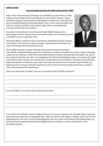 GCSE Edexcel USA: Conflict at Home and Abroad Catch Up Resources ...