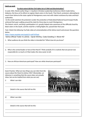 GCSE Edexcel USA: Conflict at Home and Abroad Catch Up Resources ...