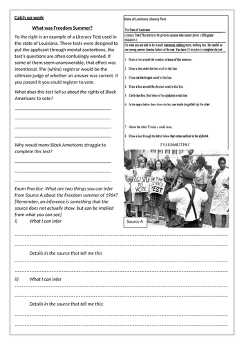 GCSE Edexcel USA: Conflict at Home and Abroad Catch Up Resources ...