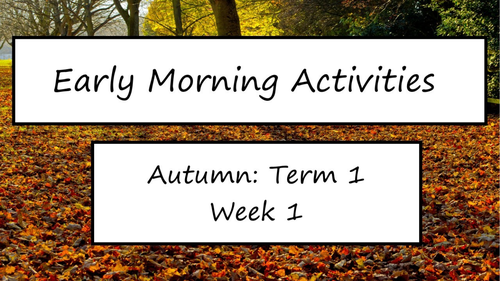 Early Morning Work Autumn Term 1 (Year 2) | Teaching Resources